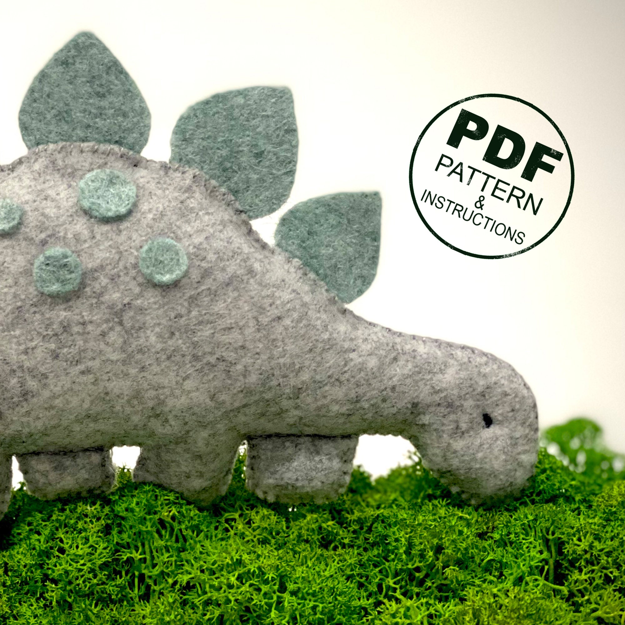 Dinosaur Sewing Pattern PDF. Felt Stegosaurus Sewing Pattern. - Etsy