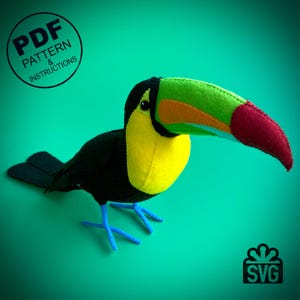 Felt Toucan Bird Sewing Pattern PDF and SVG. Felt Birds Pattern and ...