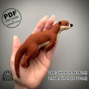 Otter Sewing Pattern PDF and SVG. Felt Animals Pattern. Stuffed Toys ...