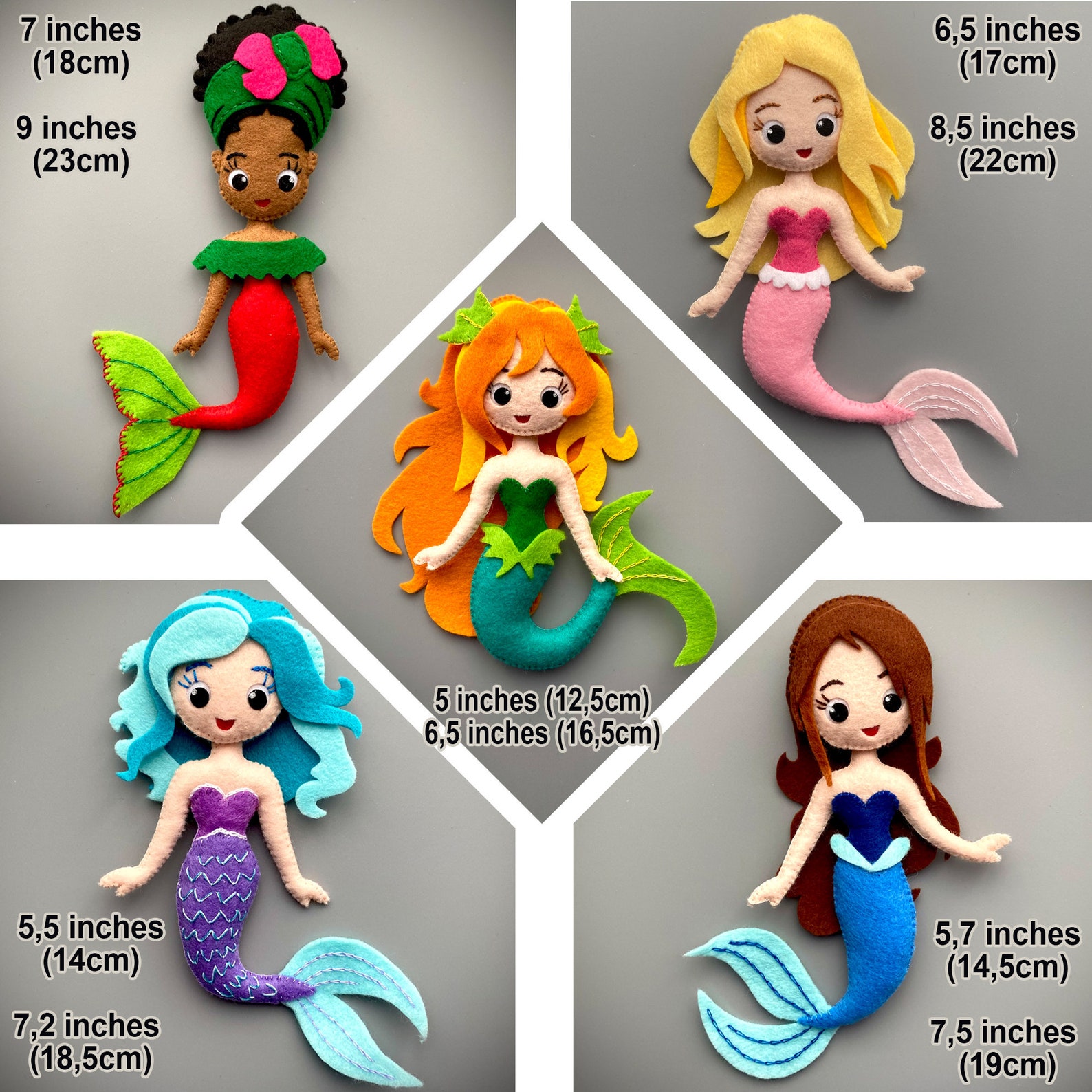 Mermaid Sewing Pattern PDF and SVG. Ocean Felt Toys Pattern. Under the ...