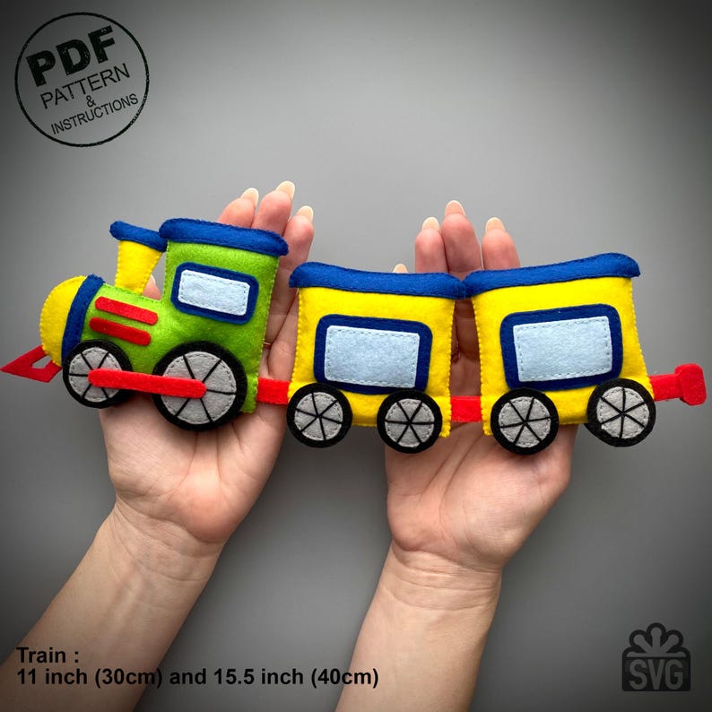 Felt Transport Sewing Pattern: Car, Train, Plane, Ship (PDF). Vehicle ...