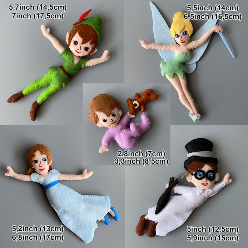 Peter Pan Sewing Pattern PDF. Tinker Bell, Wendy Darling, Michael, John ...