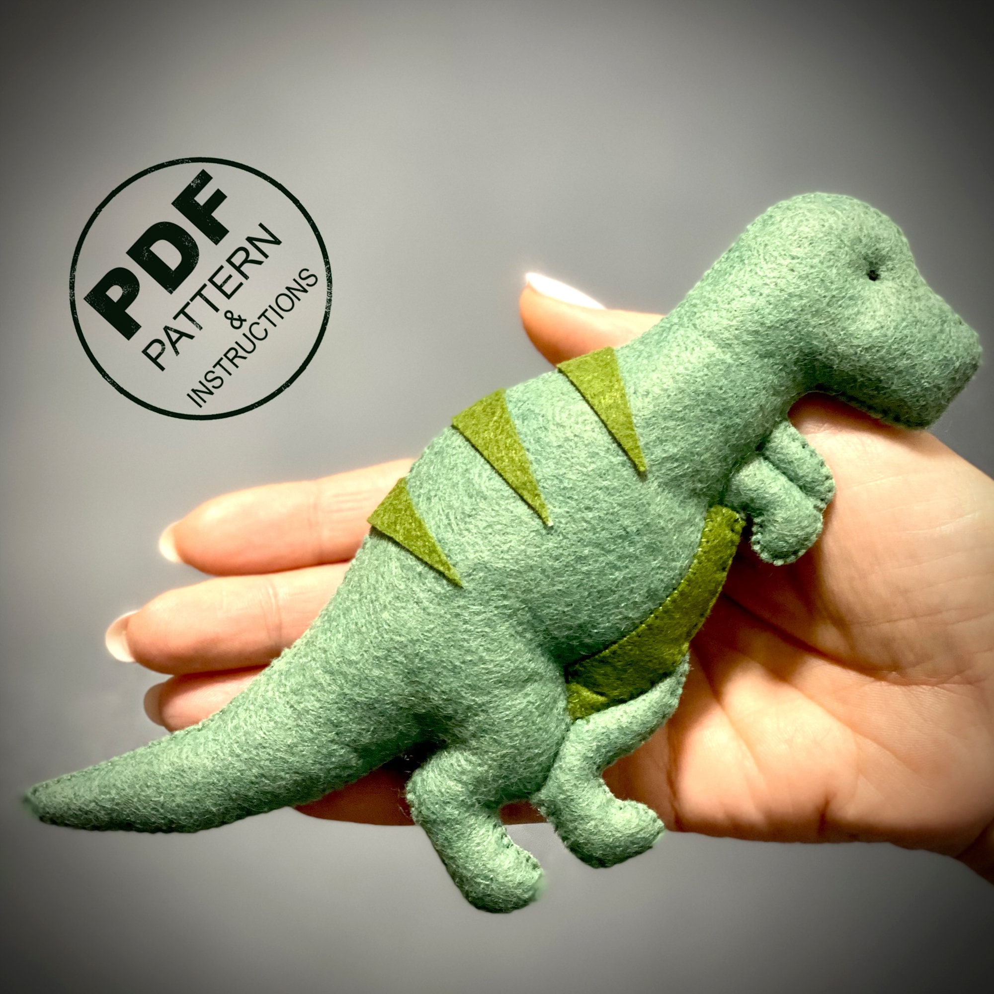 Dinosaurs Sewing Pattern PDF. DIY Felt Dinosaurs SET T. Rex ...