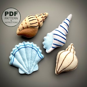 Felt Seashells Sewing Pattern PDF. Coastal Ornaments Decor. Ocean Easy ...