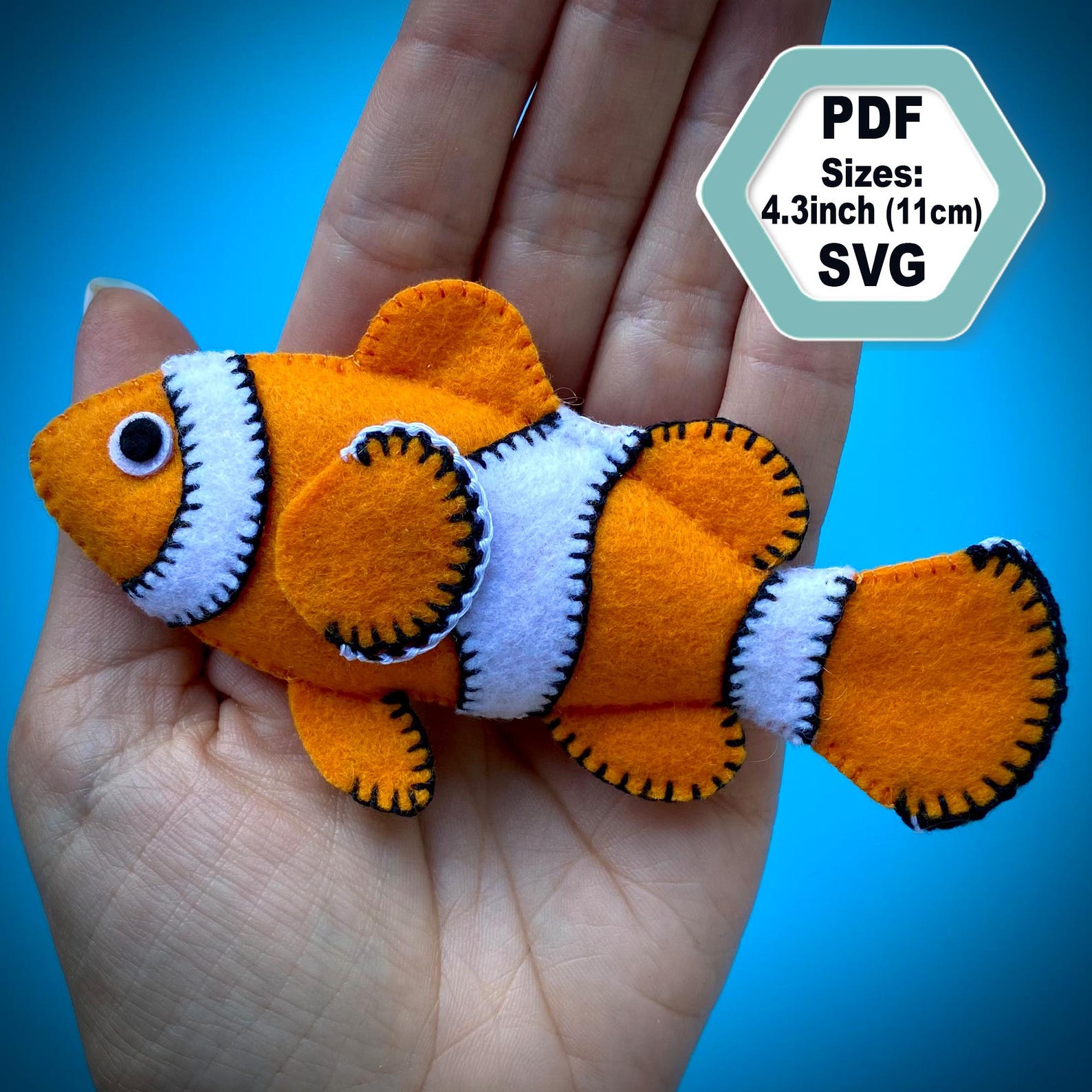 Felt Tropical Fish Sewing Pattern (PDF & SVG) - Etsy