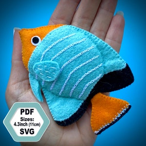 Felt Fish Sewing Pattern PDF and SVG. Tropical Fish. Ocean Pattern ...