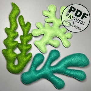 Coral and Seaweed Sewing Pattern PDF. Ocean Easy Beginner Pattern. Felt ...