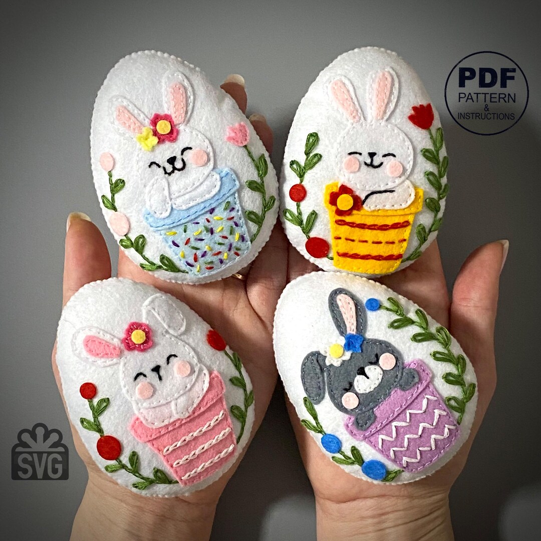 Easter Eggs Felt Sewing Pattern PDF. Easter Ornaments. DIY. Decor. - Etsy