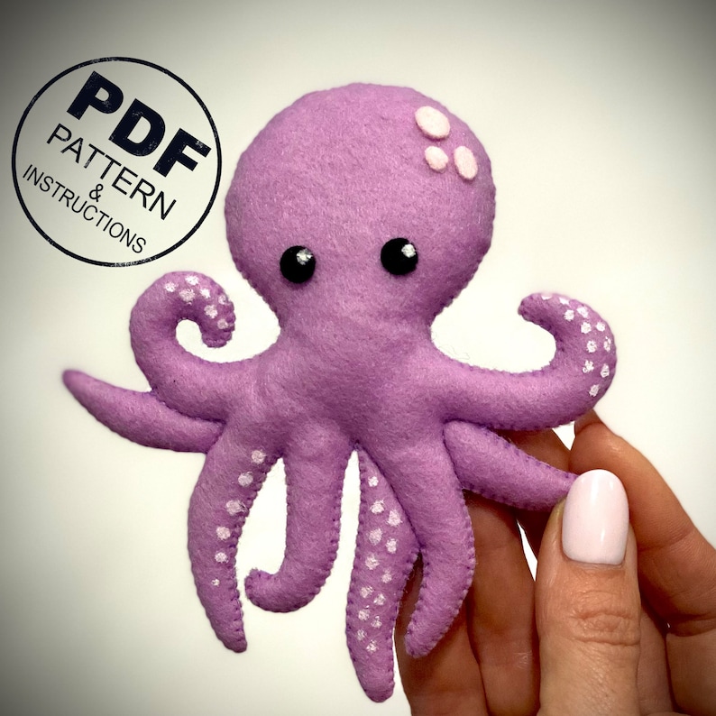 Octopus Sewing Pattern PDF. Ocean Animals Pattern. Coastal Felt Toys ...