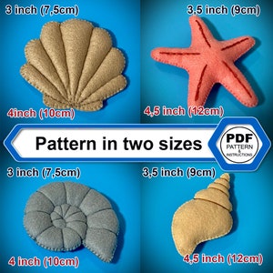 Seashells Sewing Pattern PDF. Coastal Ornaments Decor. Sea Stars Easy ...