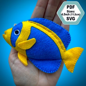Felt Fish Sewing Pattern PDF and SVG. Felt Fish Pattern. Tropical Fish ...