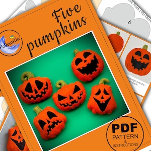 Pumpkins Sewing Pattern PDF and SVG. Halloween Felt Ornament. Felt ...