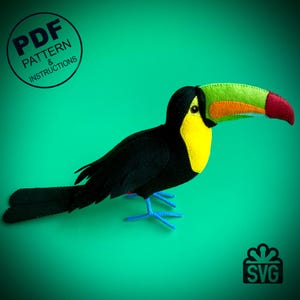 Felt Toucan Bird Sewing Pattern PDF and SVG. Felt Birds Pattern and ...