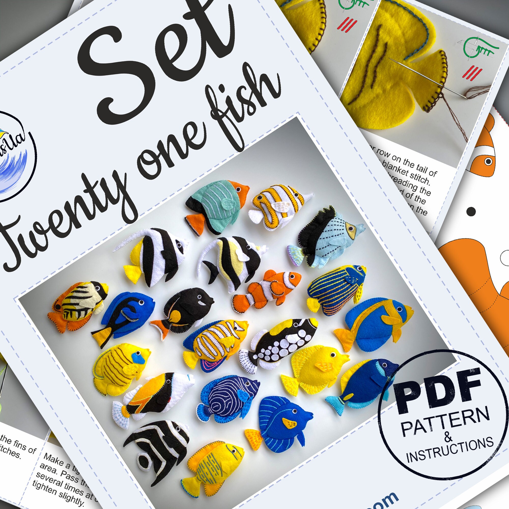 Felt Fish Sewing Pattern PDF and SVG. Coral Fish. Reef Fish. Tropical ...