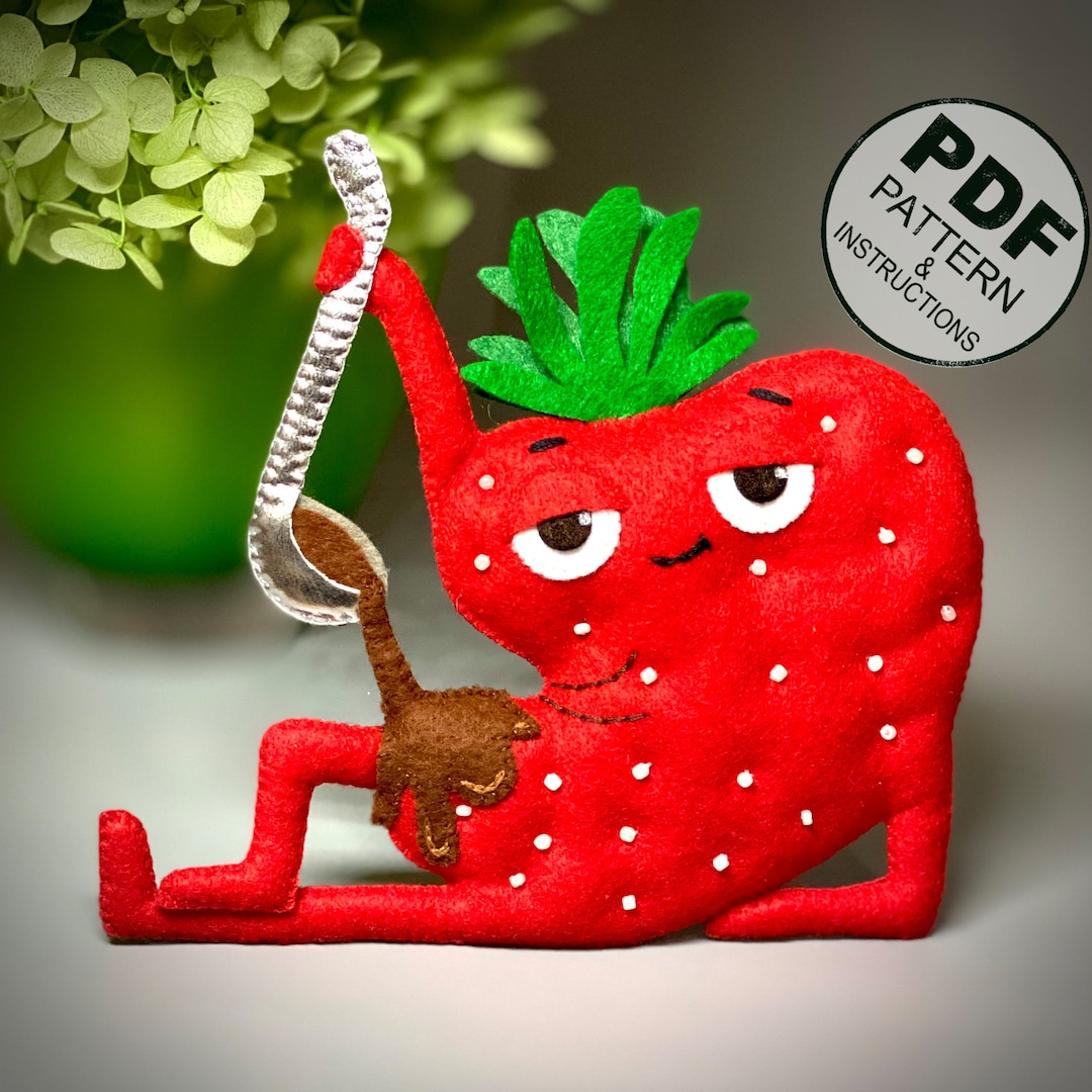 Strawberry Valentine's Day Sewing Pattern PDF. Fruits Pattern. Cute ...