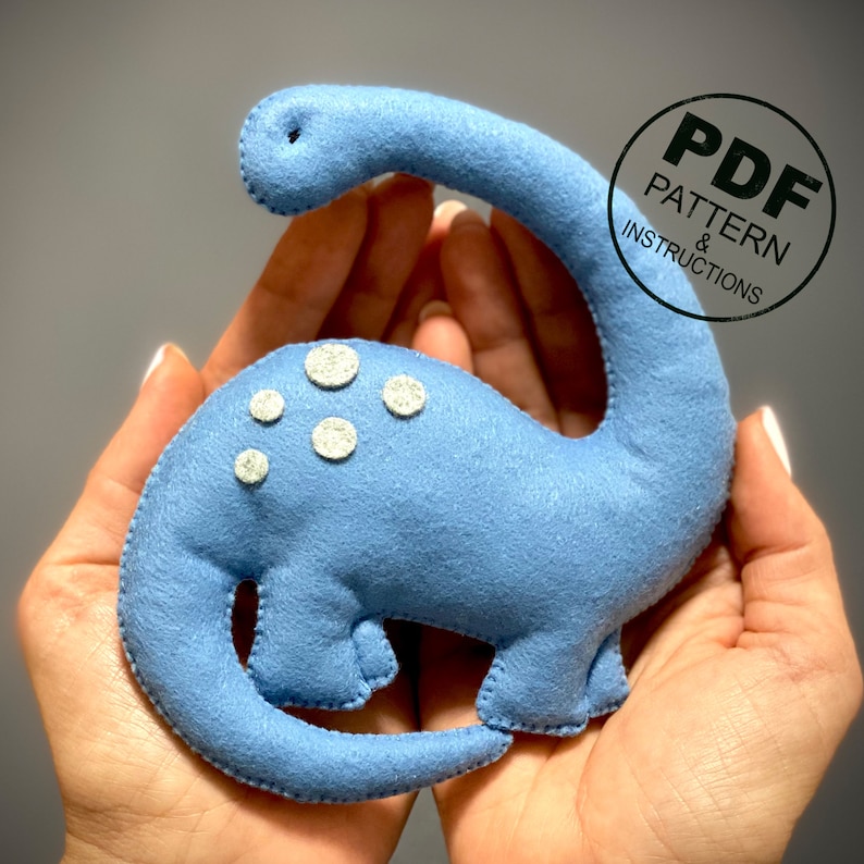 Dinosaurs Sewing Pattern PDF. DIY Felt Dinosaurs SET (T. Rex ...