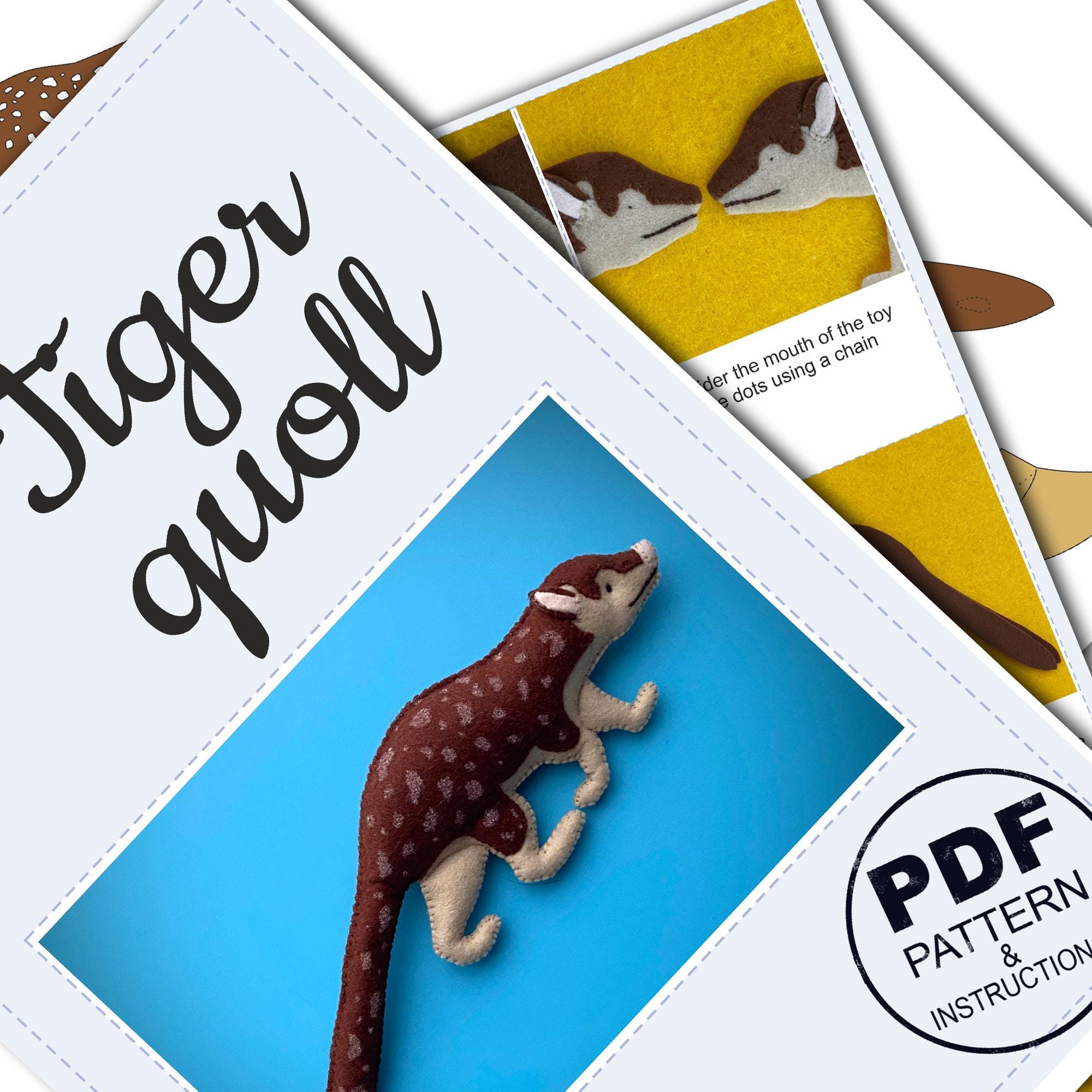 Felt Tiger Quoll Sewing Pattern: Australian Animal Plush Toy (PDF & SVG ...