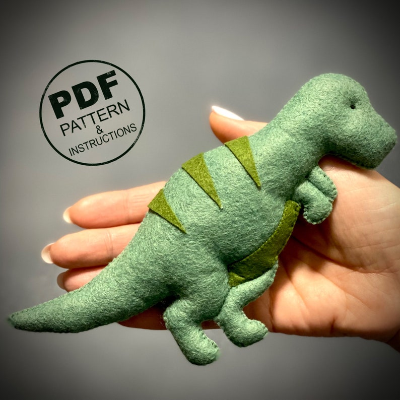 Dinosaur T. Rex Sewing Pattern PDF. Felt Dinusaurs Sewing Pattern. DIY ...