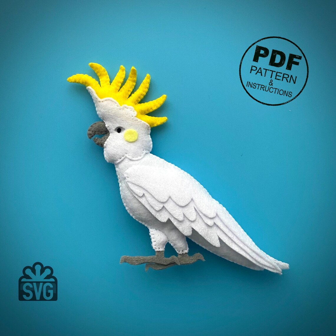 Cockatoo Sewing Pattern PDF and SVG. Parrot. Birds Pattern. Citron ...