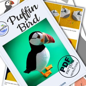 Felt Puffin Bird Sewing Pattern PDF and SVG. Felt Birds Pattern and ...