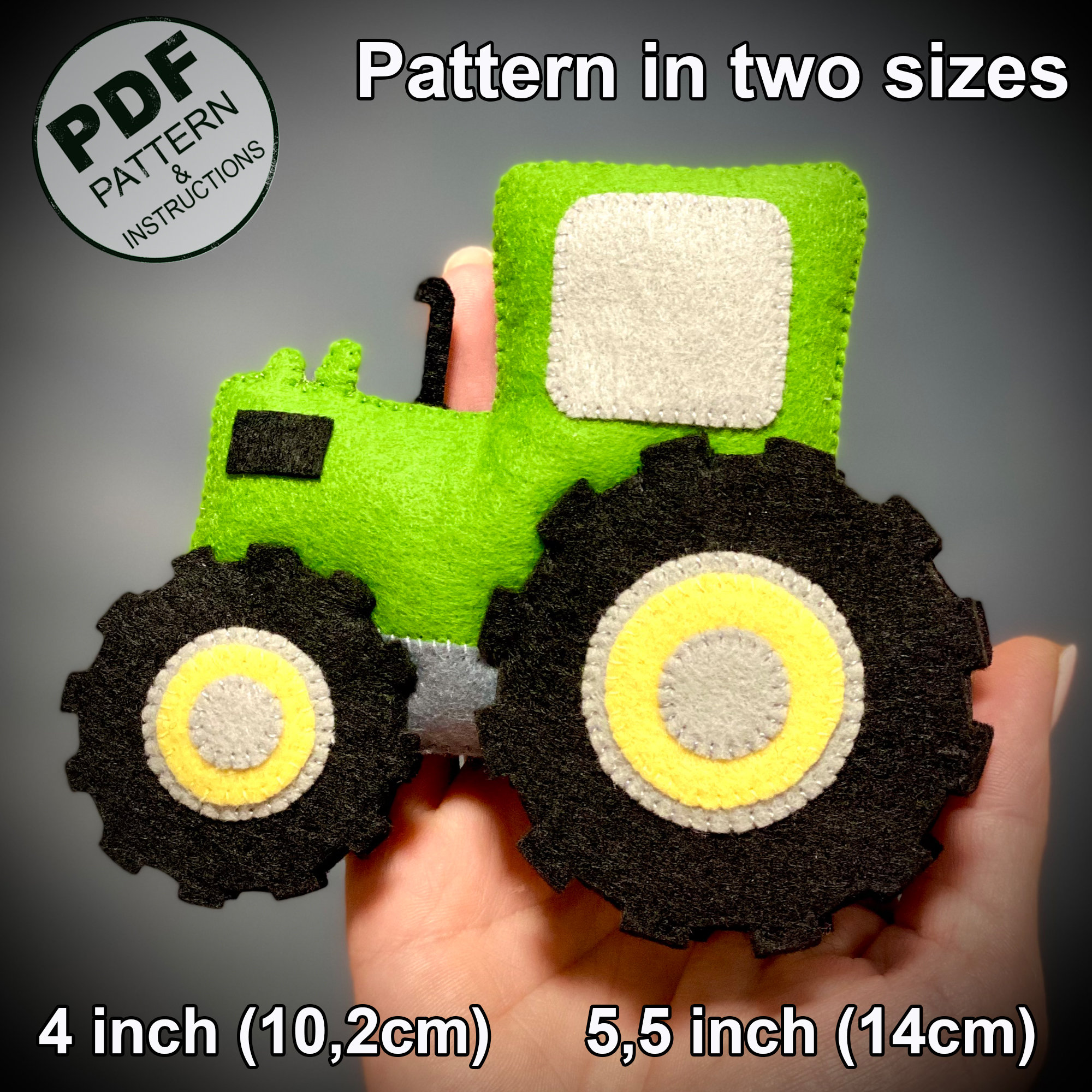 Tractor Sewing Pattern PDF. Felt Toys Easy Pattern. Felt Farm Ornament ...