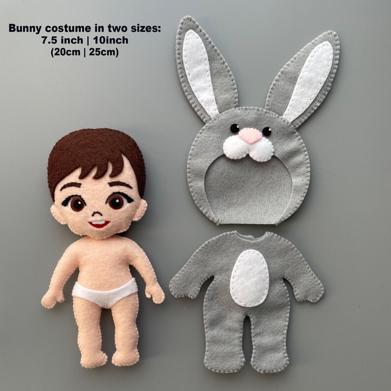 Felt Doll Sewing Pattern, Bunny Costume (PDF & SVG) - Etsy