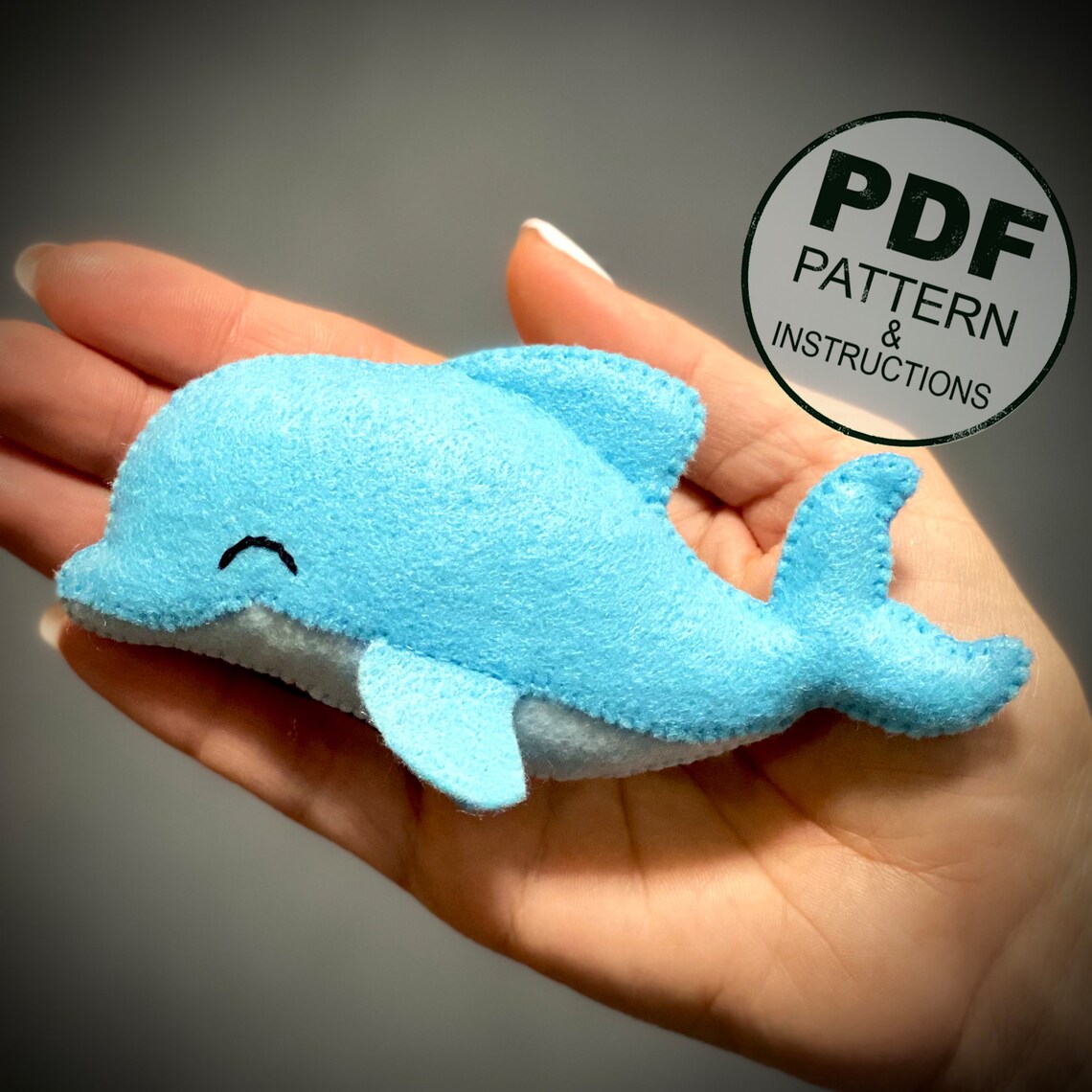 Dolphin Sewing Pattern PDF. Felt Eco Toy Easy Pattern. Ocean Animals ...