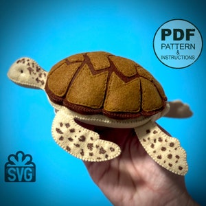 Turtle Sewing Pattern PDF and SVG. Ocean Animals Pattern. Sea Turtle ...