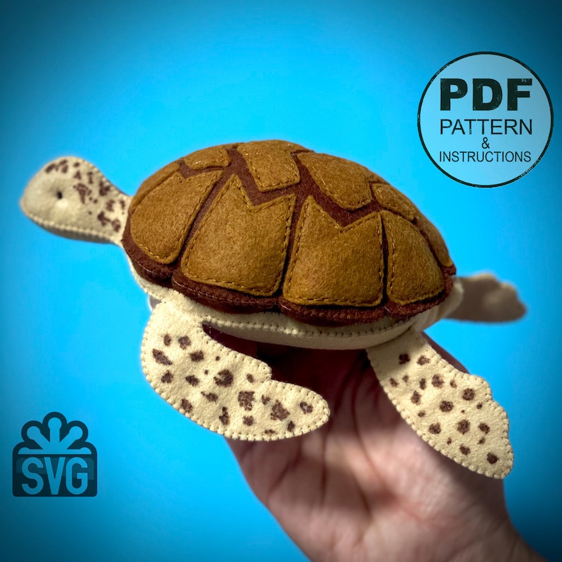 Turtle Sewing Pattern PDF and SVG. Ocean Animals Pattern. Sea Turtle ...