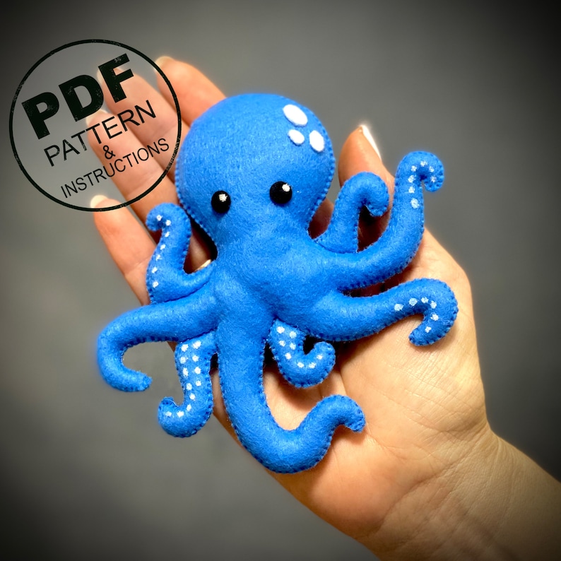 Octopus Sewing Pattern PDF. Ocean Felt Toys Pattern. Coastal Animals ...