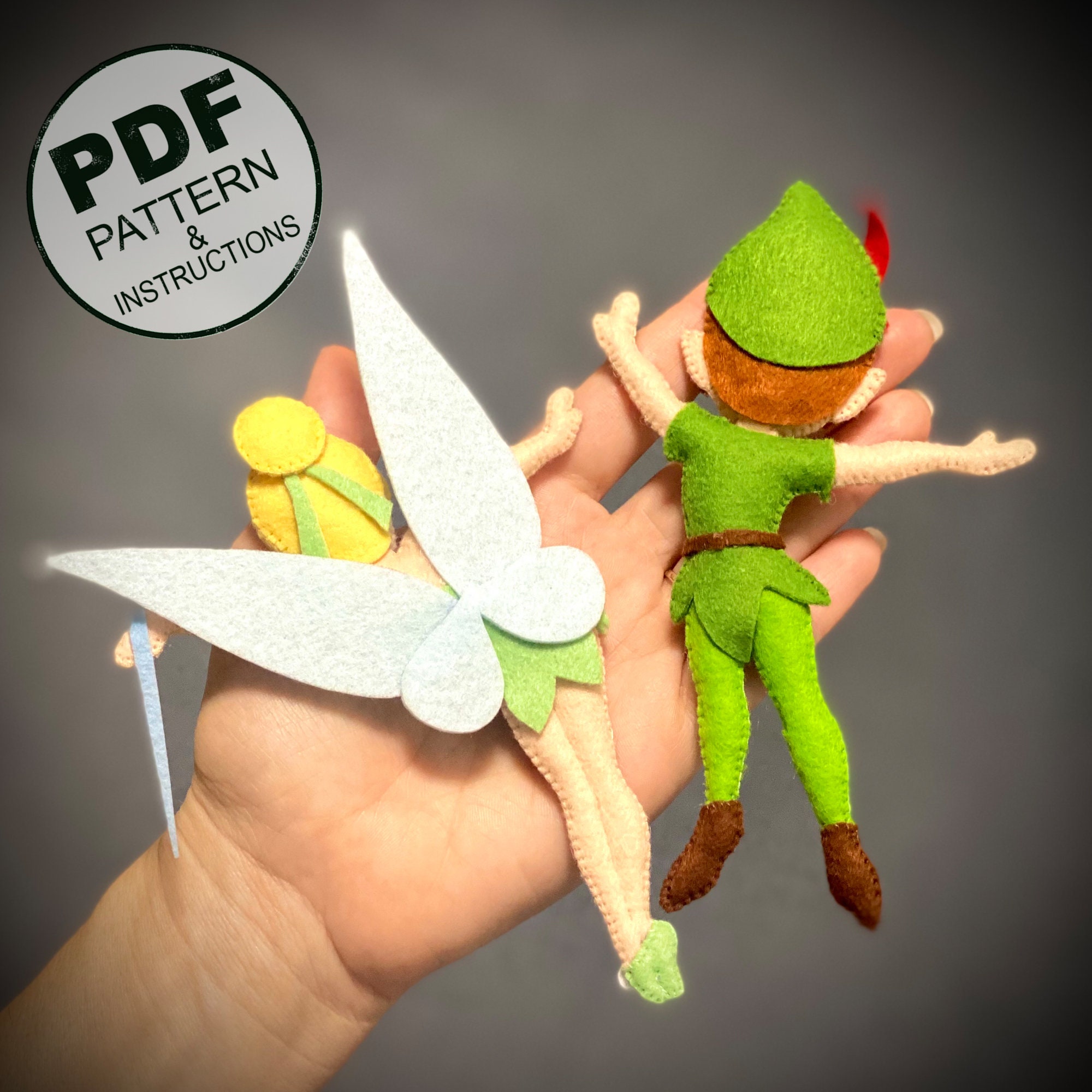 Peter Pan Sewing Pattern PDF. Tinker Bell, Wendy Darling, Michael, John ...