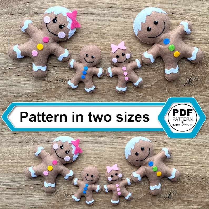 Felt Christmas Gingerbread Cookies Pattern (PDF) - Etsy