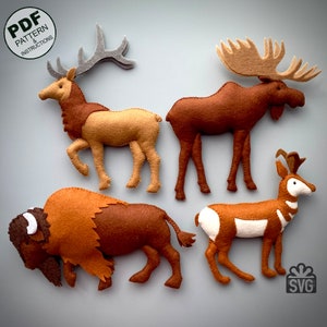 Felt Animals Sewing Pattern and SVG. Woodland Pattern. Yellowstone ...