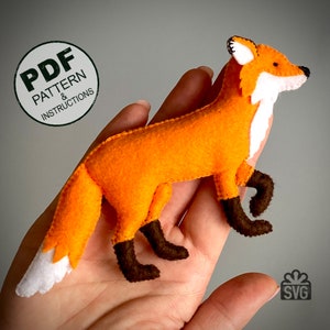 Fox Sewing Pattern PDF and SVG. Stuffed Fox Pattern. Felt Animals ...