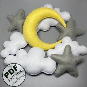 Felt Baby Mobile Pattern PDF. Dinosaurs Sewing Pattern. Felt Toys ...