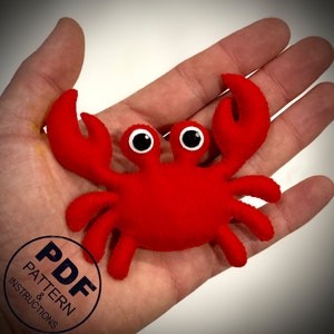 Felt Crab Sewing Pattern: Ocean Animal Ornament (PDF Pattern) - Etsy