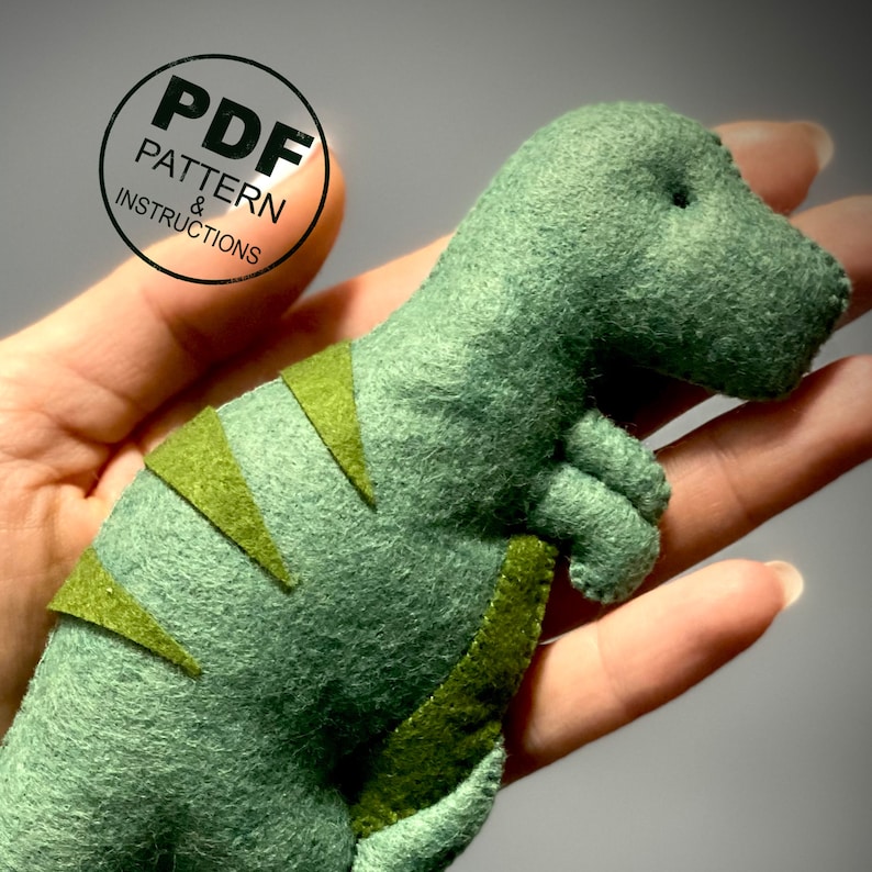 Dinosaur T. Rex Sewing Pattern PDF. Felt Dinusaurs Sewing Pattern. DIY ...