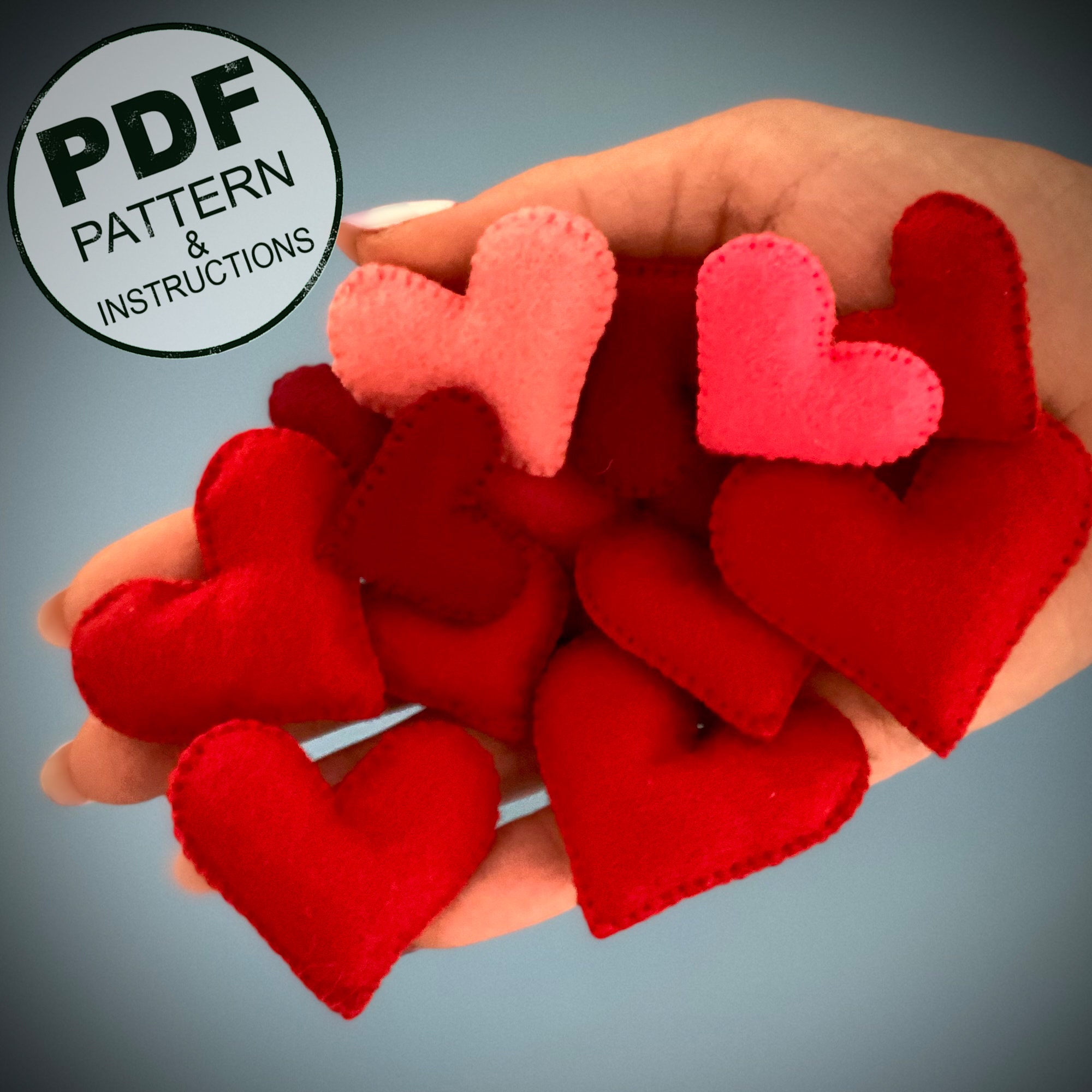 Heart Sewing Pattern PDF. Valentine's Day Felt Love Heart Tutorial ...