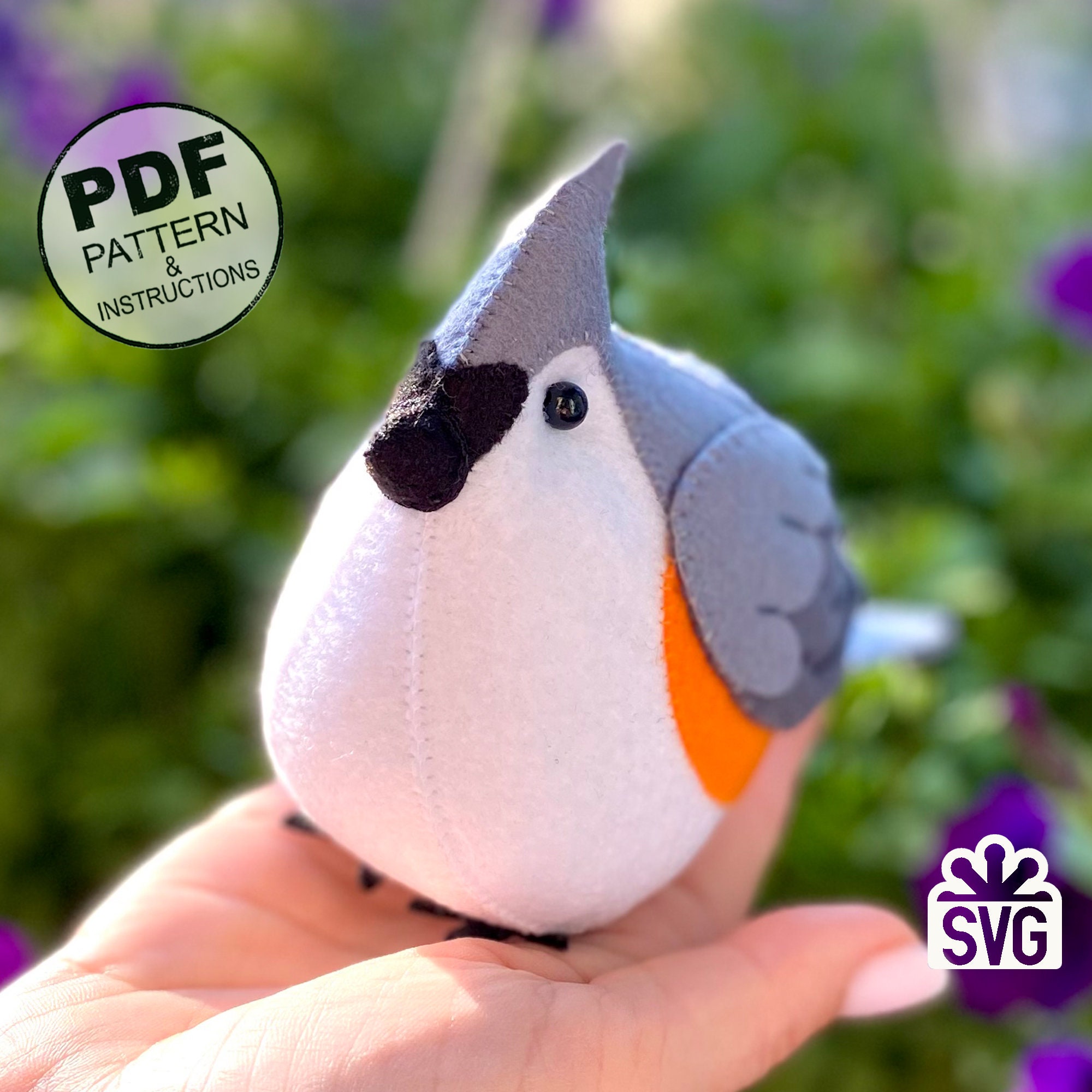Felt Bird Sewing Pattern PDF and SVG. Felt Animals Pattern. Tufted ...