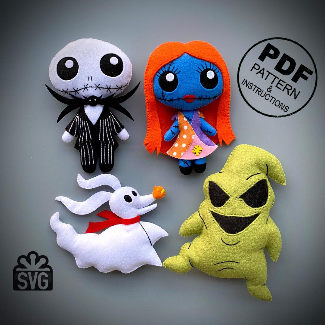 Jack, Sally, Zero, Oogie Boogie Felt Sewing Pattern PDF and SVG ...