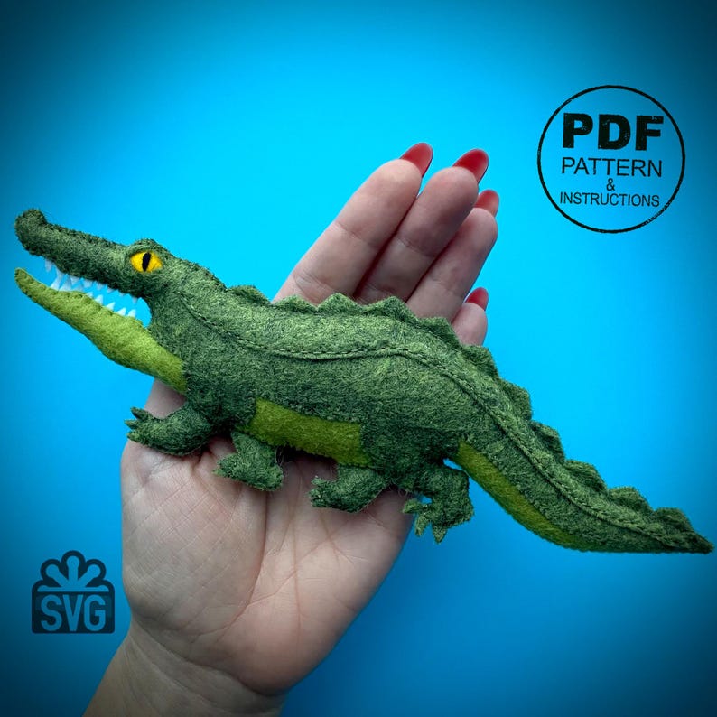 Felt Crocodile Sewing Pattern, Stuffed Animal DIY (PDF Pattern) - Etsy UK