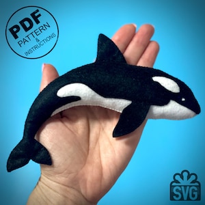 Orca Sewing Pattern PDF and SVG. Ocean Animals Pattern. Whale Killer ...