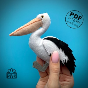 Pelican Sewing Pattern PDF and SVG. Bird Pattern. Felt Animals Pattern ...
