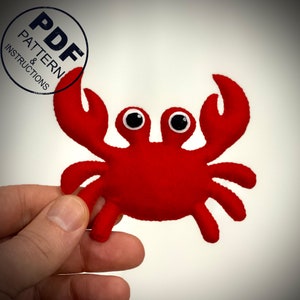 Felt Crab Sewing Pattern: Ocean Animal Ornament (PDF Pattern) - Etsy
