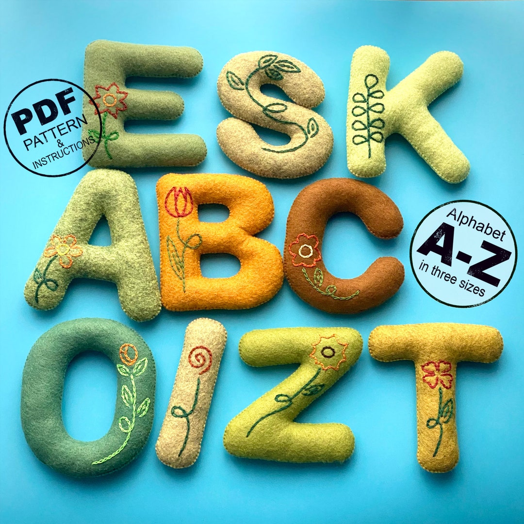Felt Letters Sewing Pattern PDF. Banner Name Soft Plush Latters DIY ...