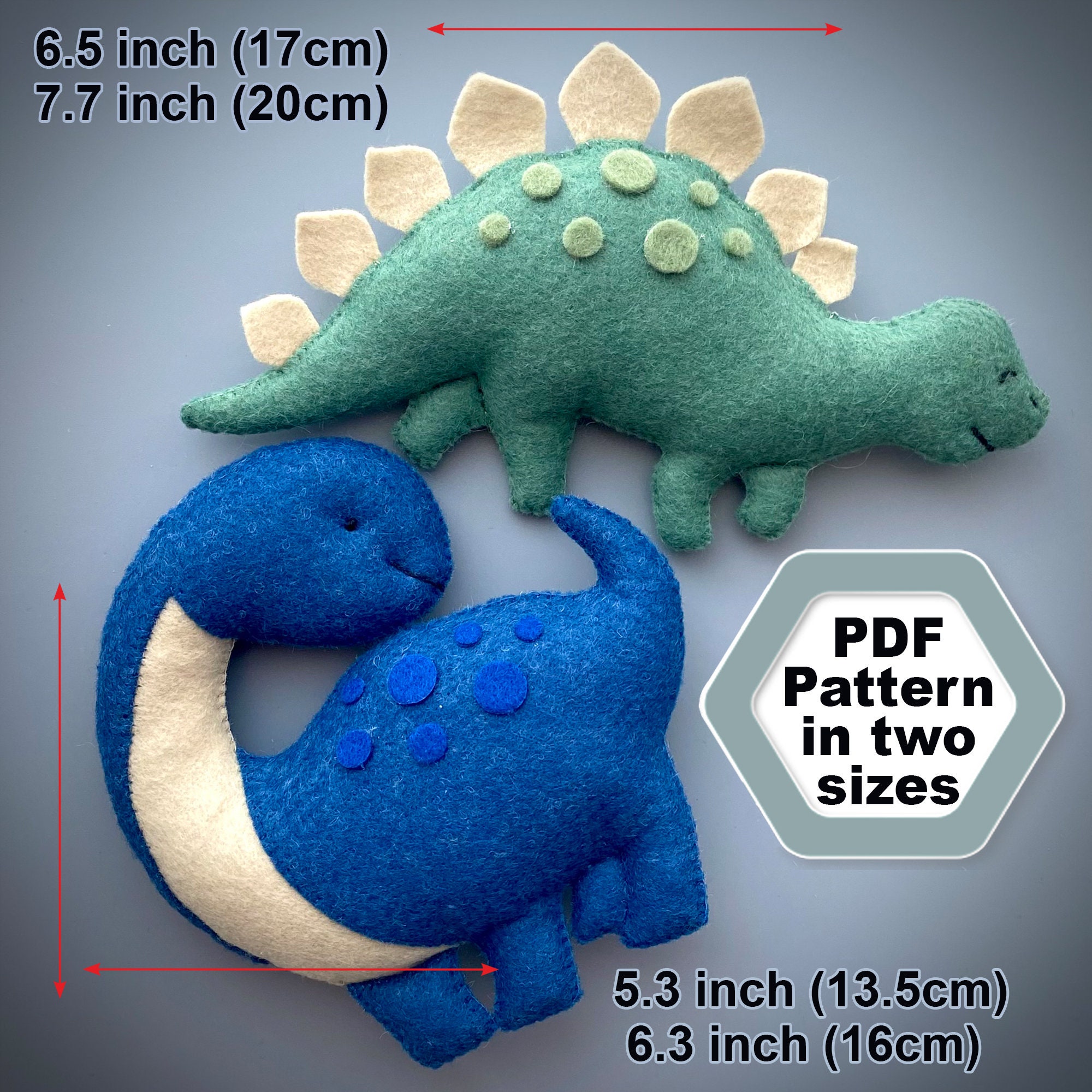 Dinosaurs Sewing Pattern PDF and SVG SET. Dino Sewing Pattern. Felt ...