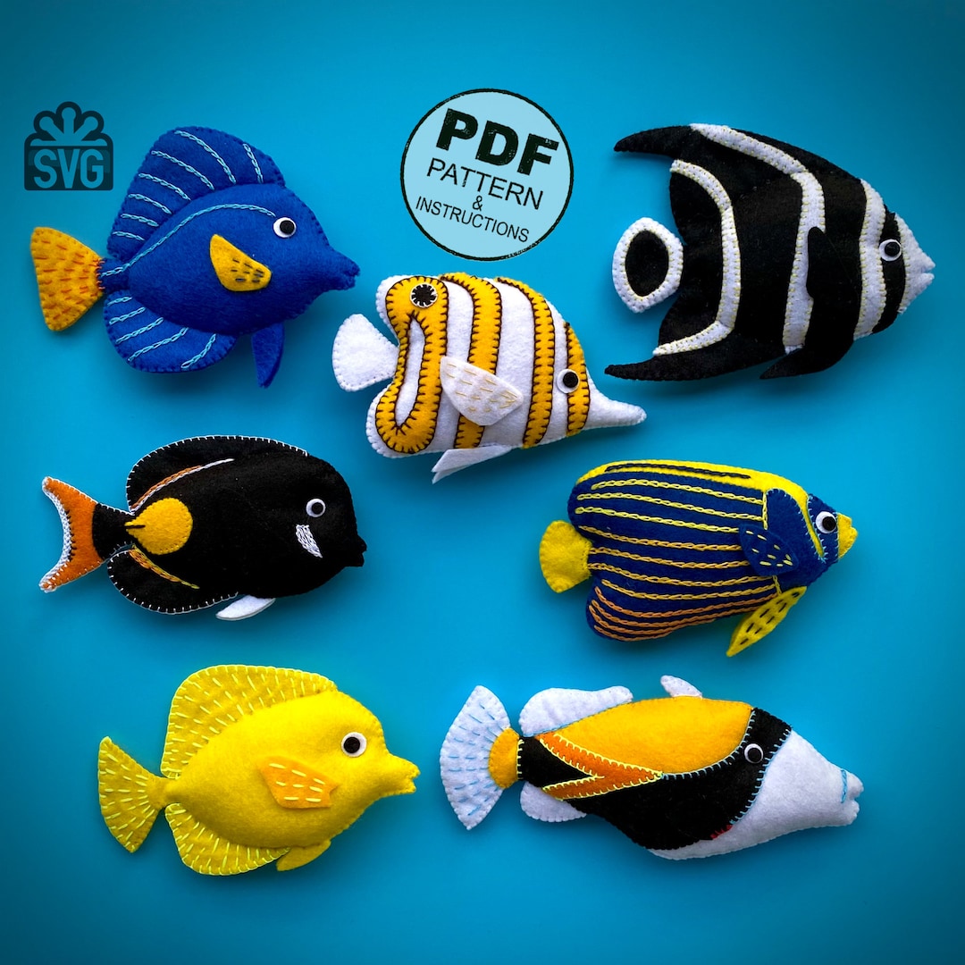 Tropical Fish Sewing Pattern PDF and SVG. Felt Pattern. Tropical Fish ...