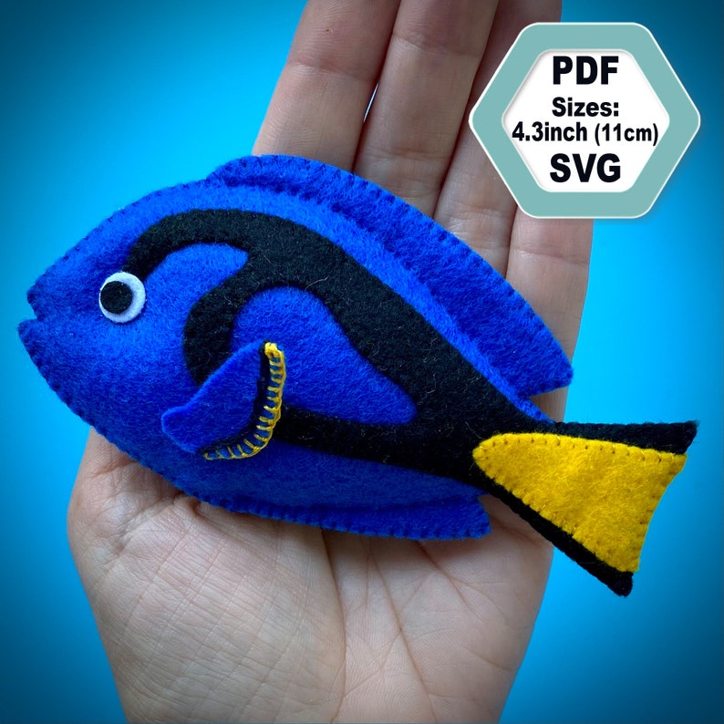 Felt Fish Sewing Pattern PDF and SVG. Felt Fish Pattern. Tropical Fish ...