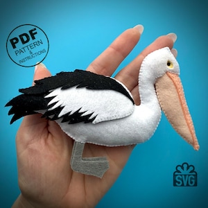 Pelican Sewing Pattern PDF and SVG. Bird Pattern. Felt Animals Pattern ...