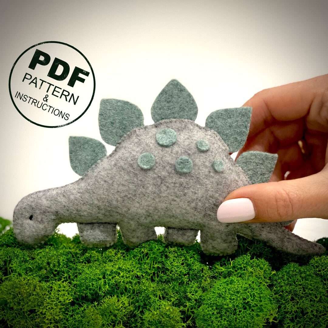 Dinosaur Sewing Pattern PDF. Felt Stegosaurus Sewing Pattern. DIY Felt ...